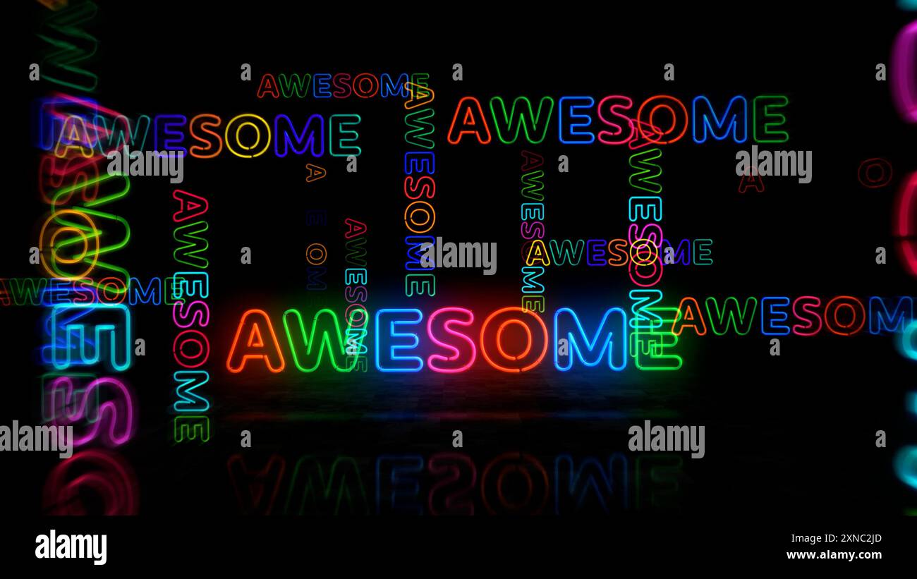 Awesome neon symbol. Extraordinary style light color bulbs. Abstract ...