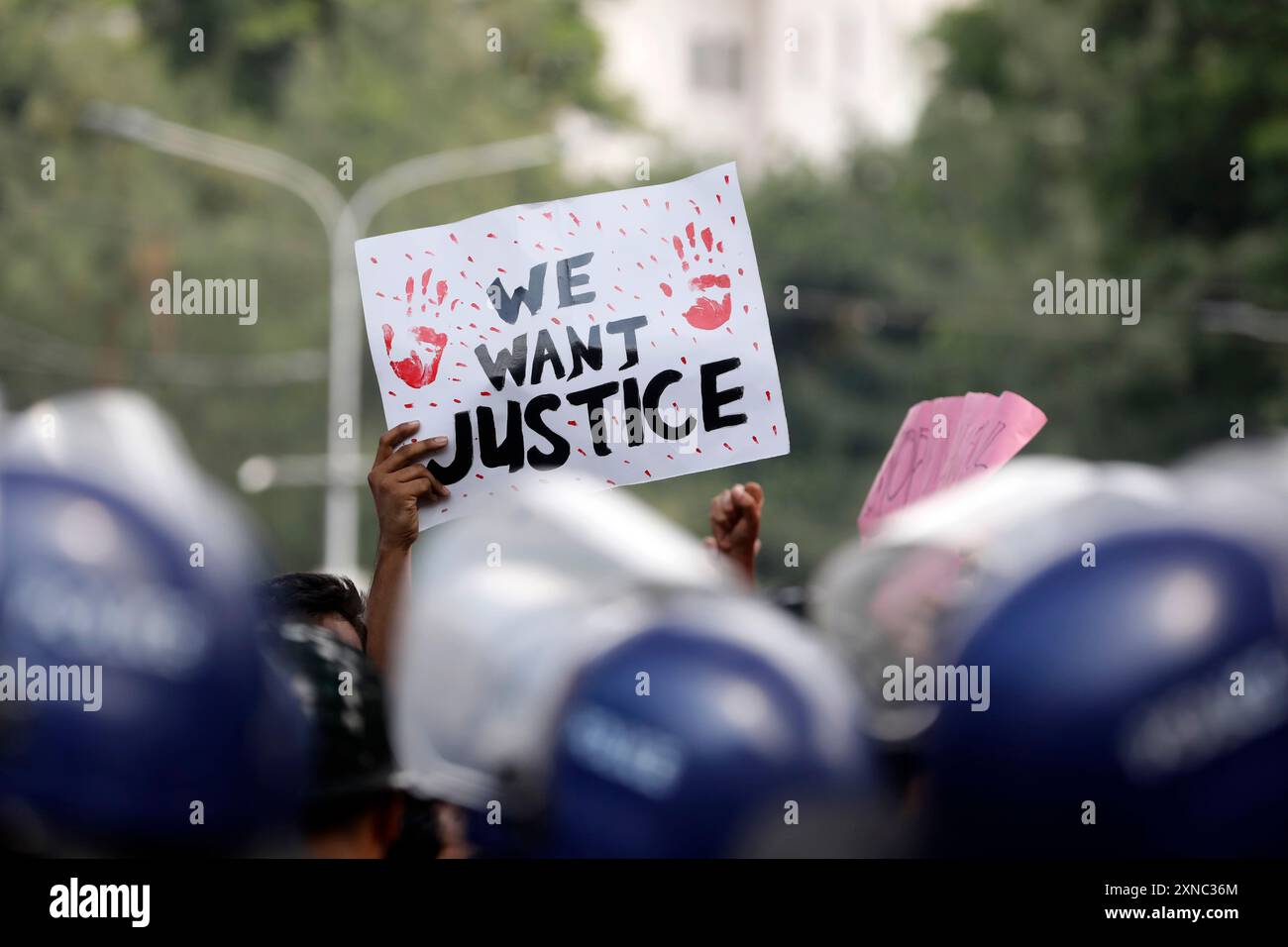 Dhaka, Bangladesh - July 31, 2024: Students protest in front of the ...