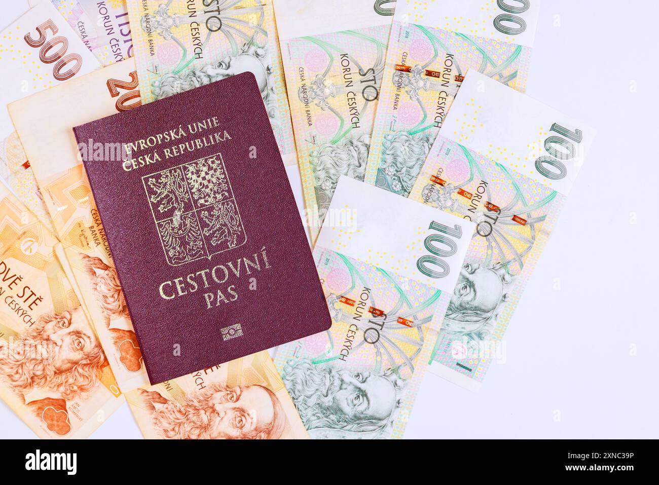 Czech Republic issues banknotes in variety of denominations CZK korunas ...