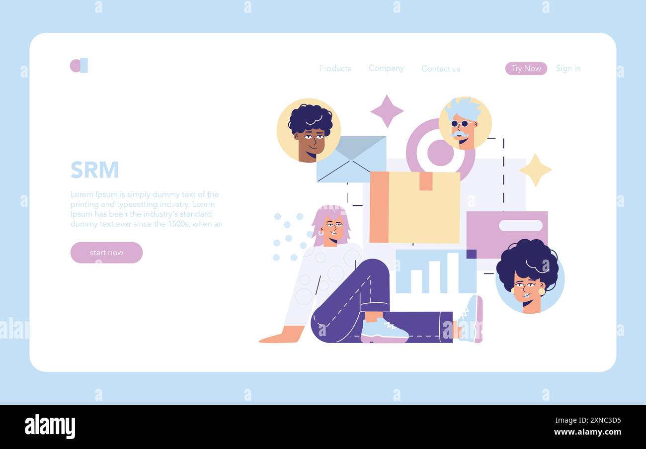 Supplier relationship management concept. Diverse team engaging with ... Supplier relationship management concept. Diverse team engaging with ...