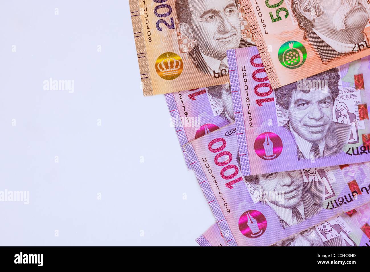 Banknote cash various denominations is used in Republic of Armenia ...