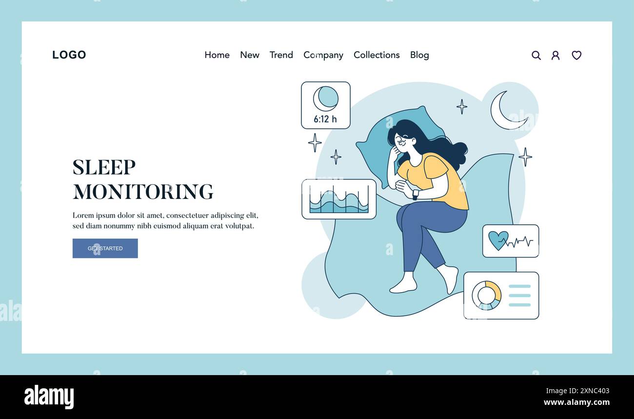 Sleep Monitoring concept. Digital technology in tracking sleep quality ...