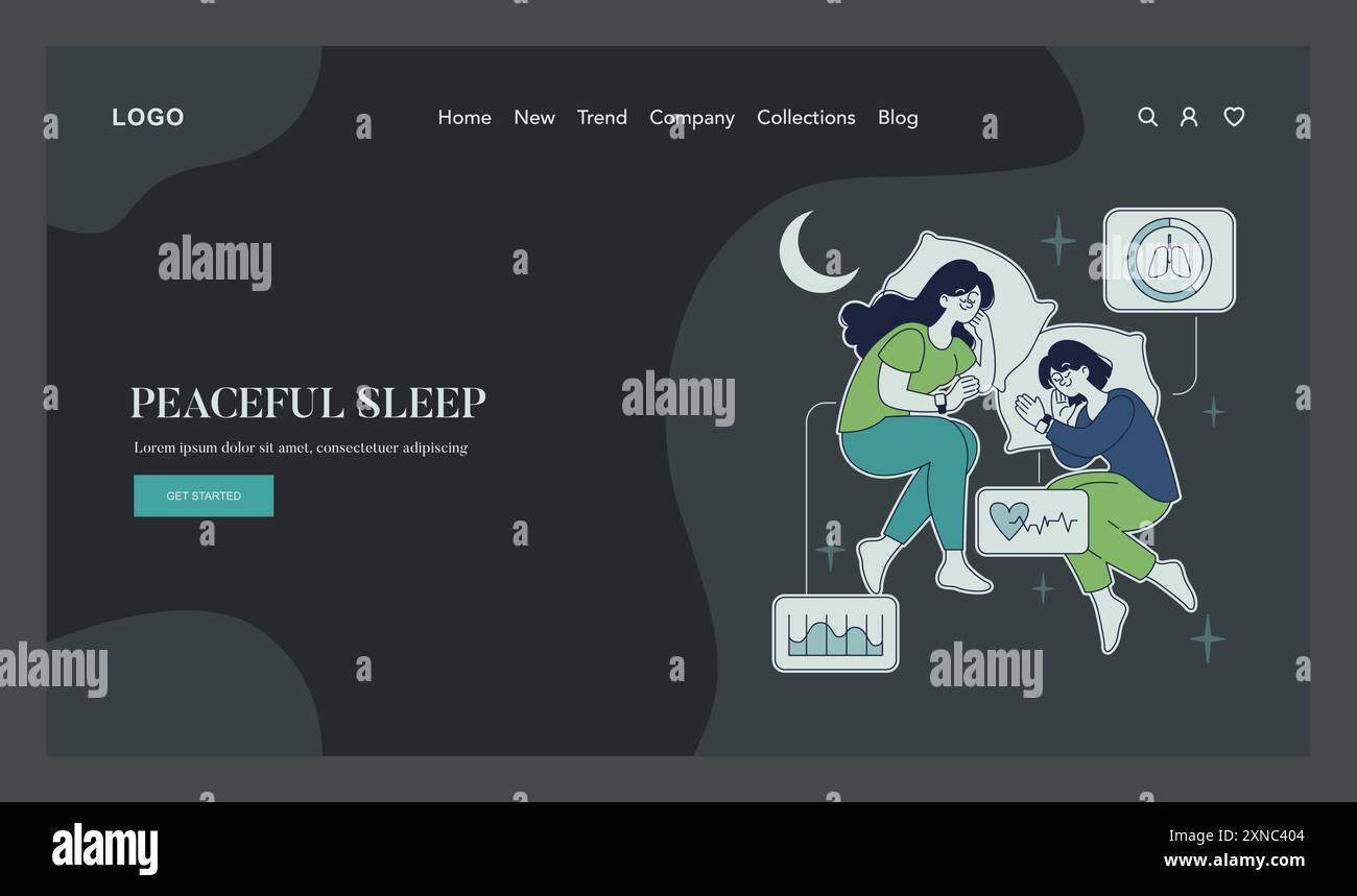 Biohacking concept. Illustration of a person tracking sleep patterns for improved well-being ...
