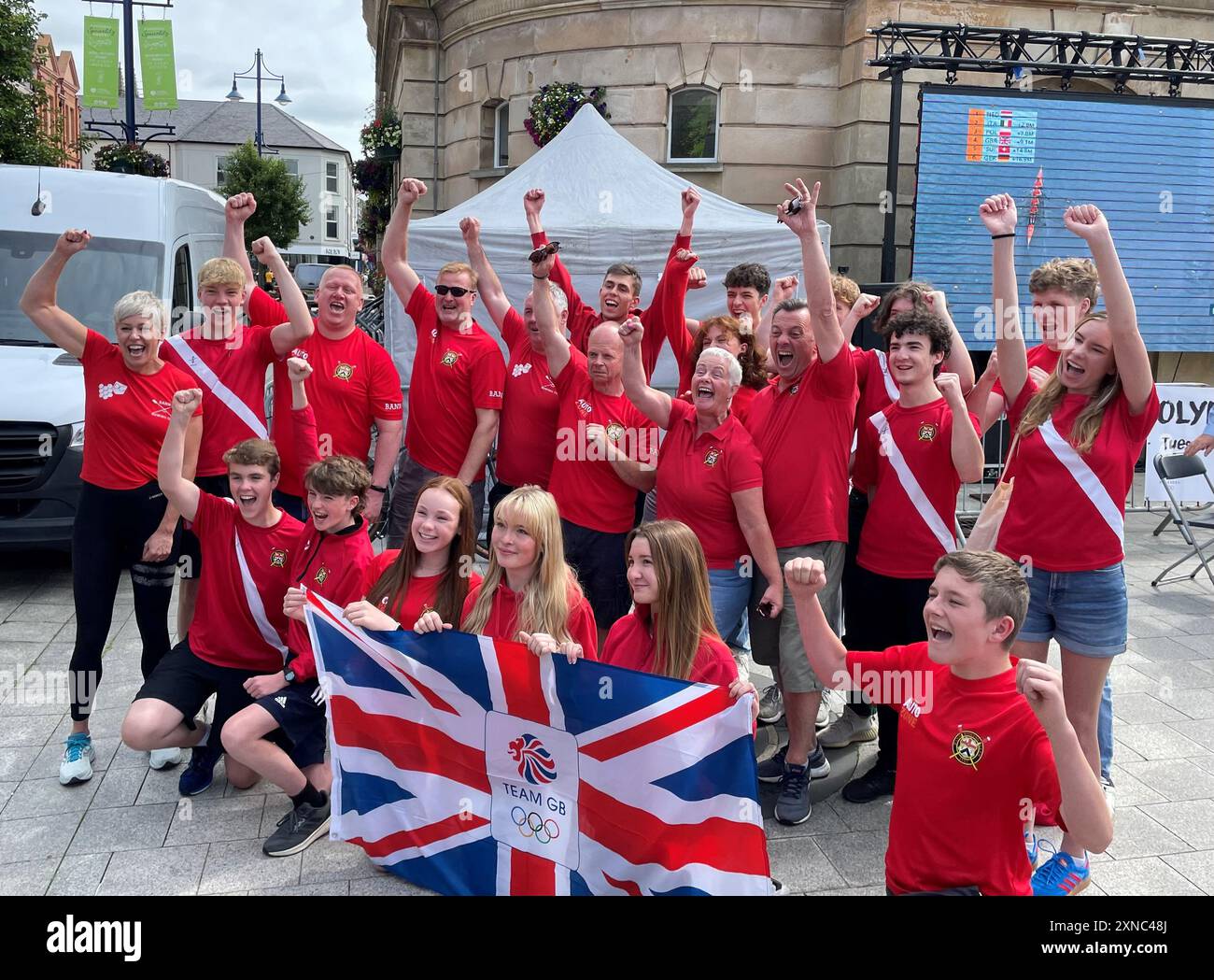 Members of Bann Rowing Club in the centre of Coleraine in Northern ...