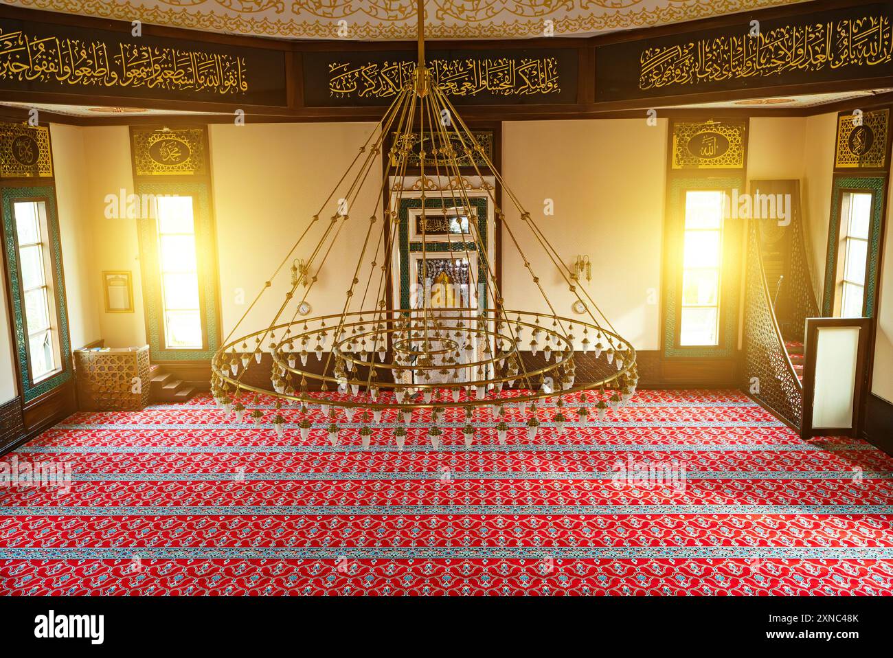 Interior of a mosque with two minarets Stock Photo - Alamy