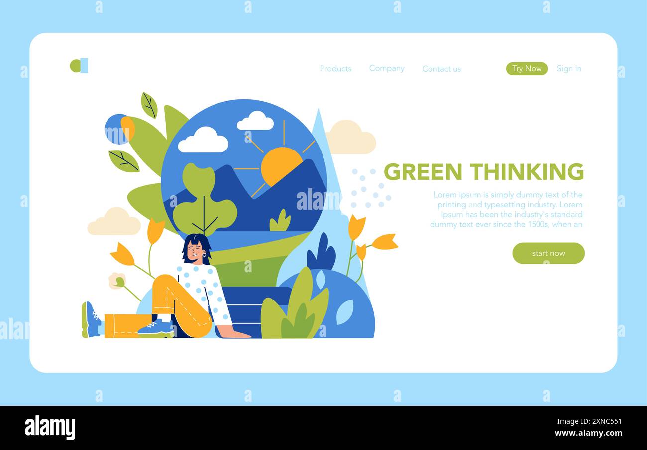 Circular Economy concept. An illustration depicting a person with eco ...