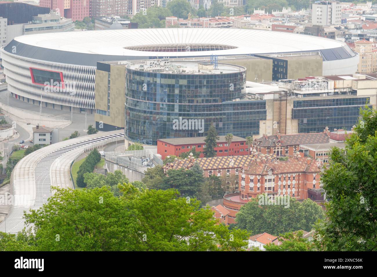 Panoramic view of the San Mames football stadium in the city of Bilbao ...