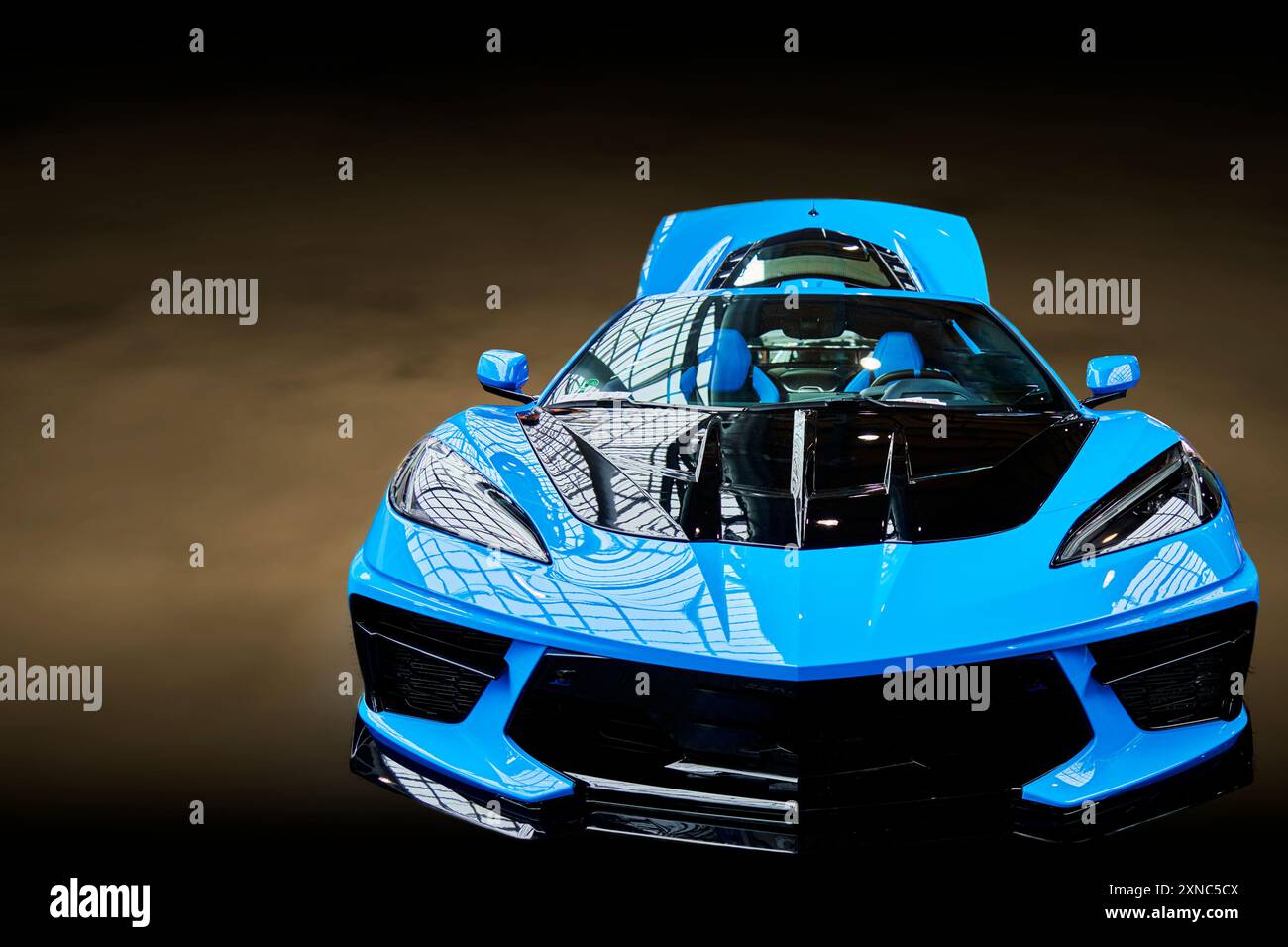 Hannover, Germany, July 6, 2024: Corvette CB Z51 in blue and black ...