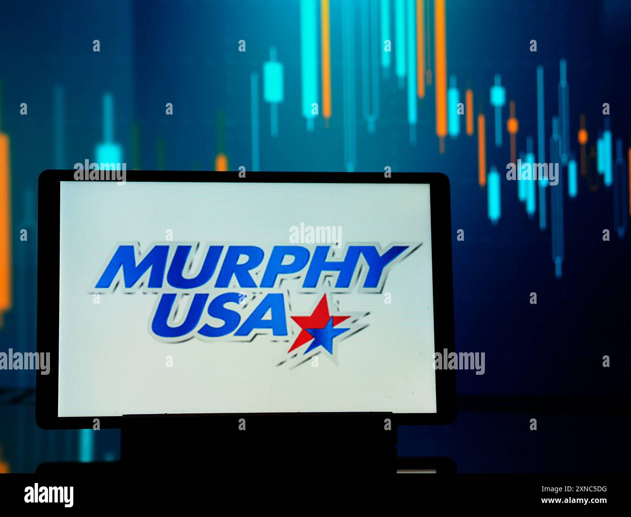 Germany - August 1, 2024: In this photo illustration, Murphy USA logo seen displayed on a tablet ...