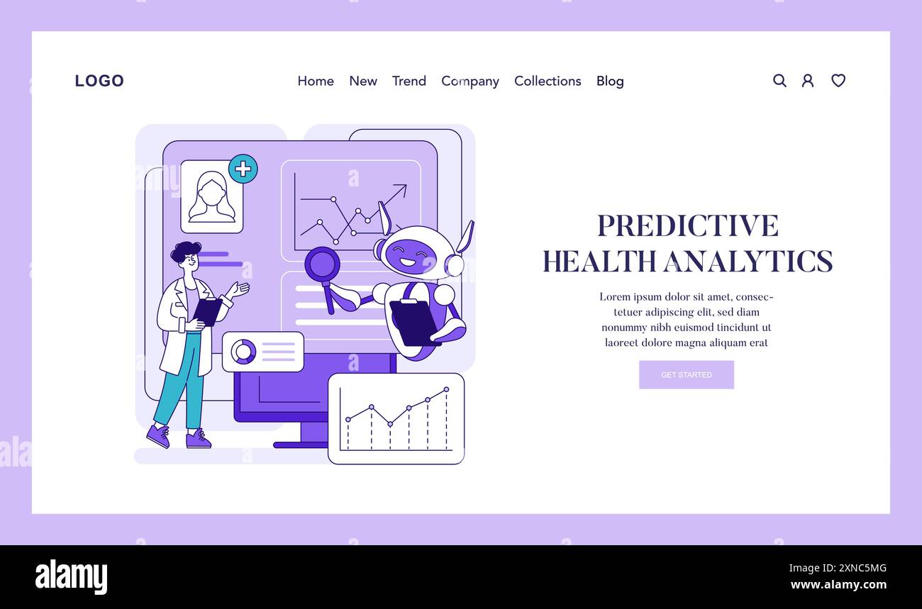 AI in Medicine concept. Healthcare professional with a robot analyzing ...