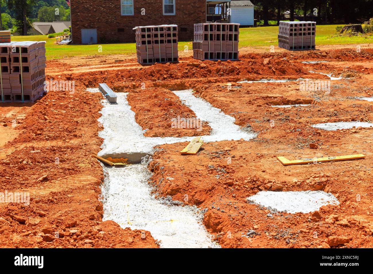 Blocks concrete delivered construction site hi-res stock photography ...