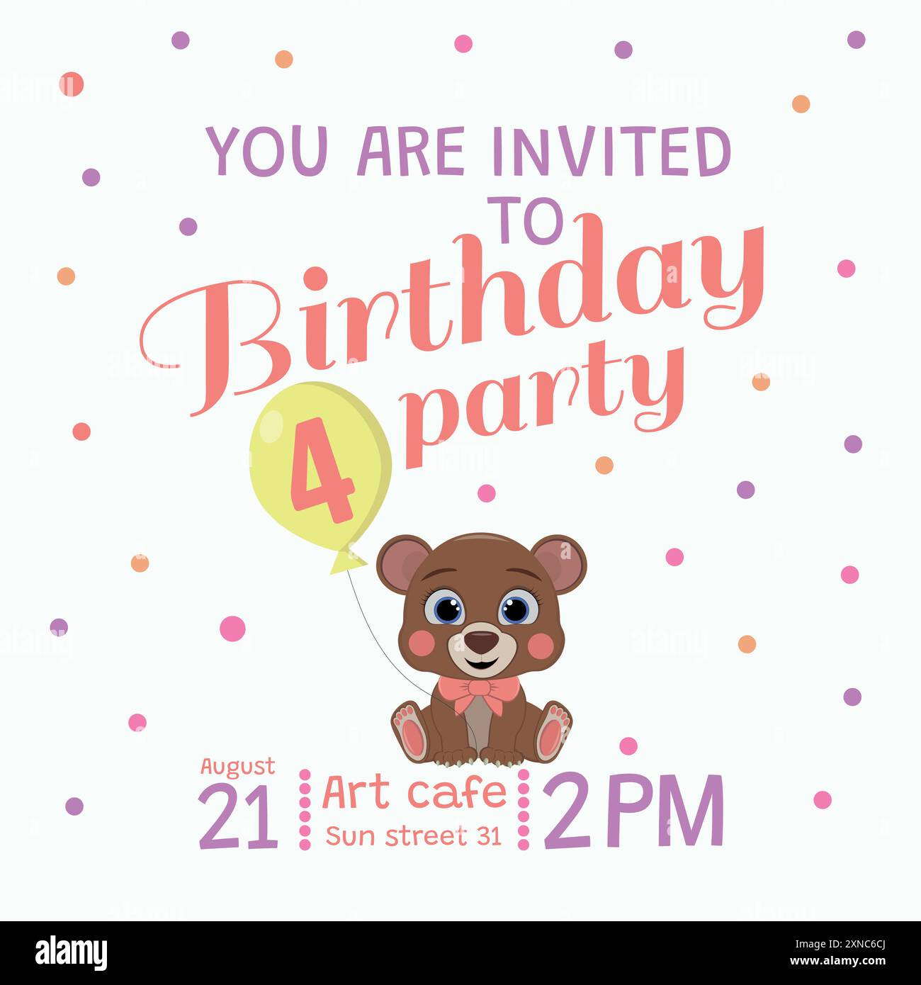 4 year birthday Stock Vector Images - Alamy