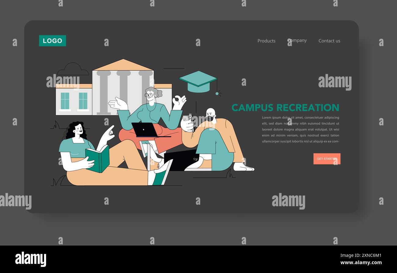 University campus atmosphere Stock Vector Images - Alamy