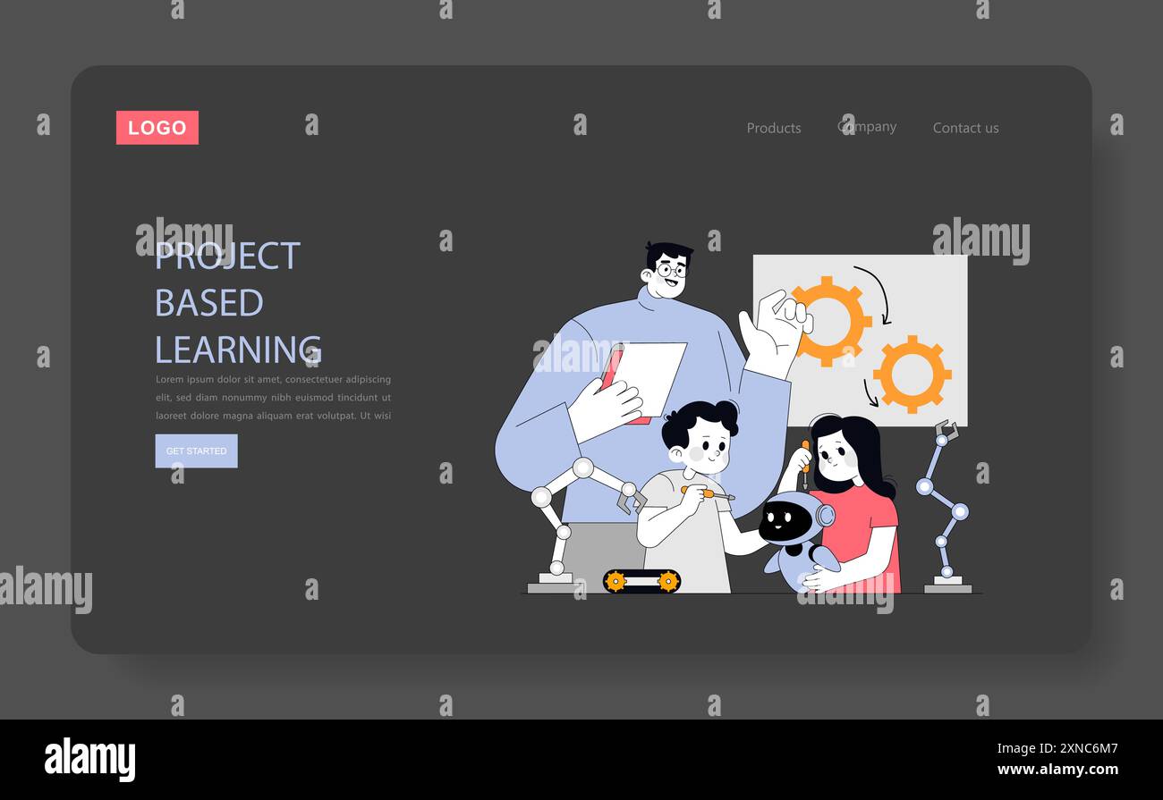 Project-based learning concept. Teacher with students engaging in ... Project-based learning concept. Teacher with students engaging in ...