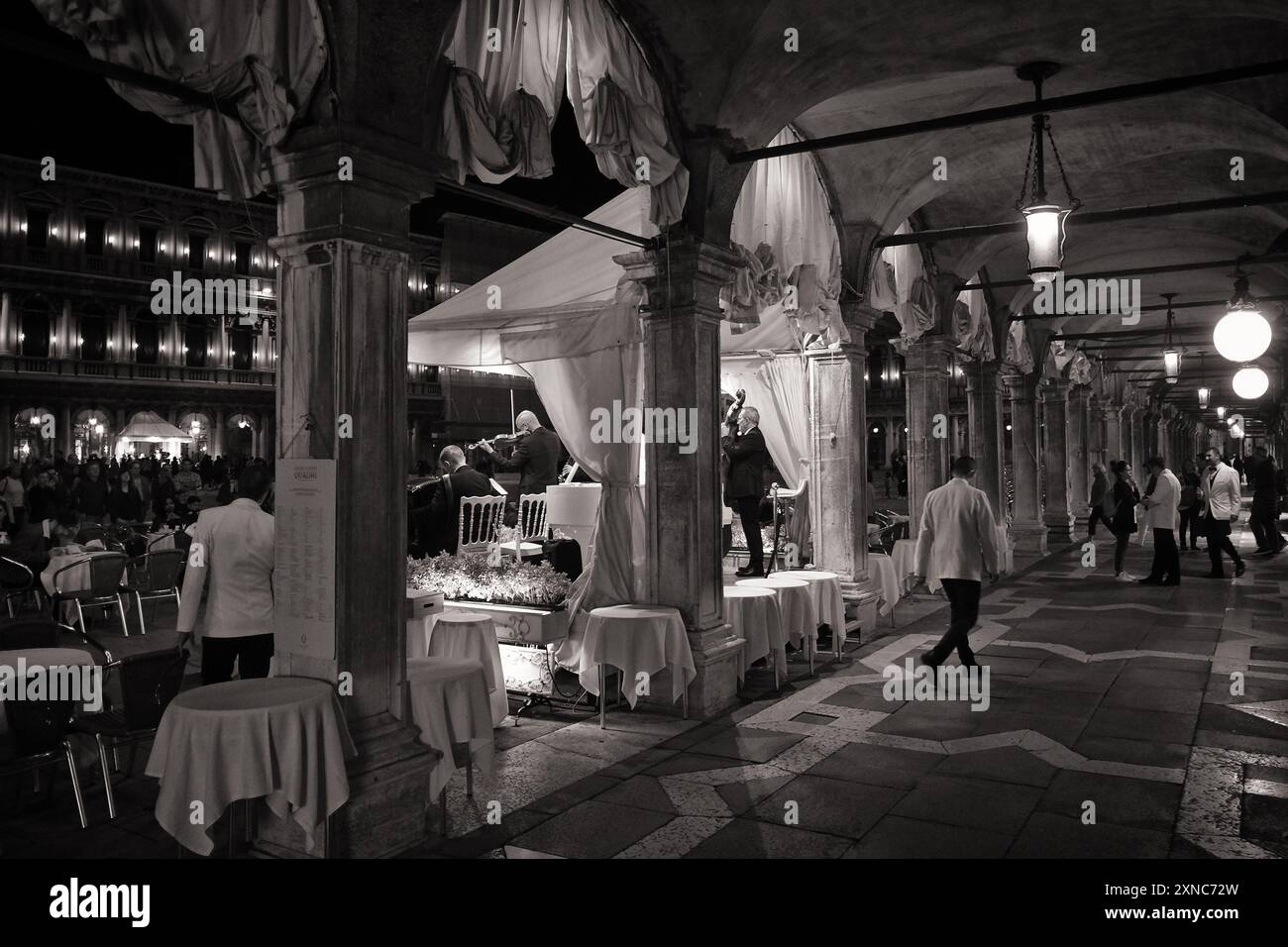 Venice Italy, Grancaffè Quadri Piazza San Marco, waiters in white ...