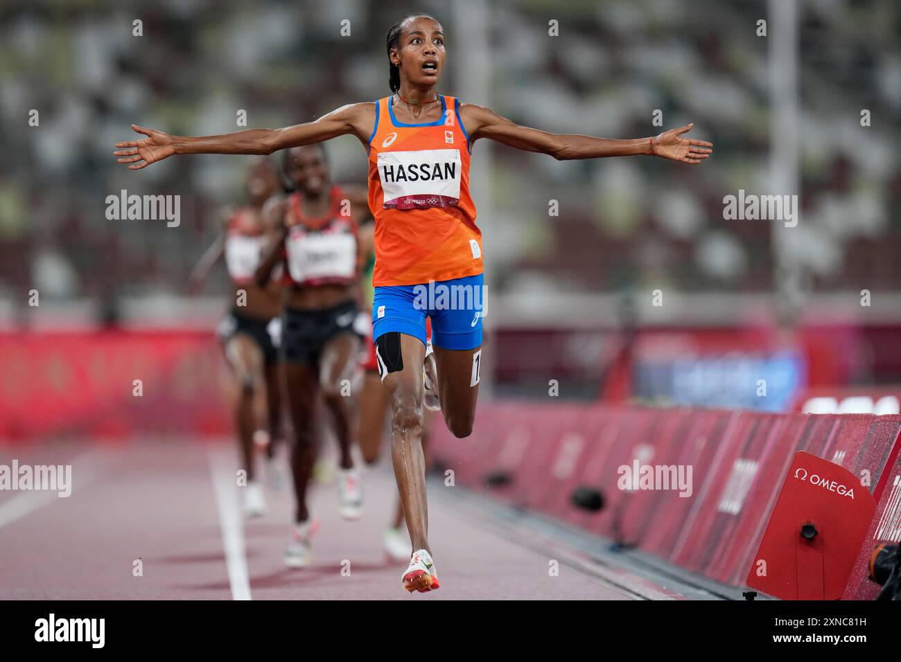 FILE - Sifan Hassan, of the Netherlands, celebrates as she crosses the ...