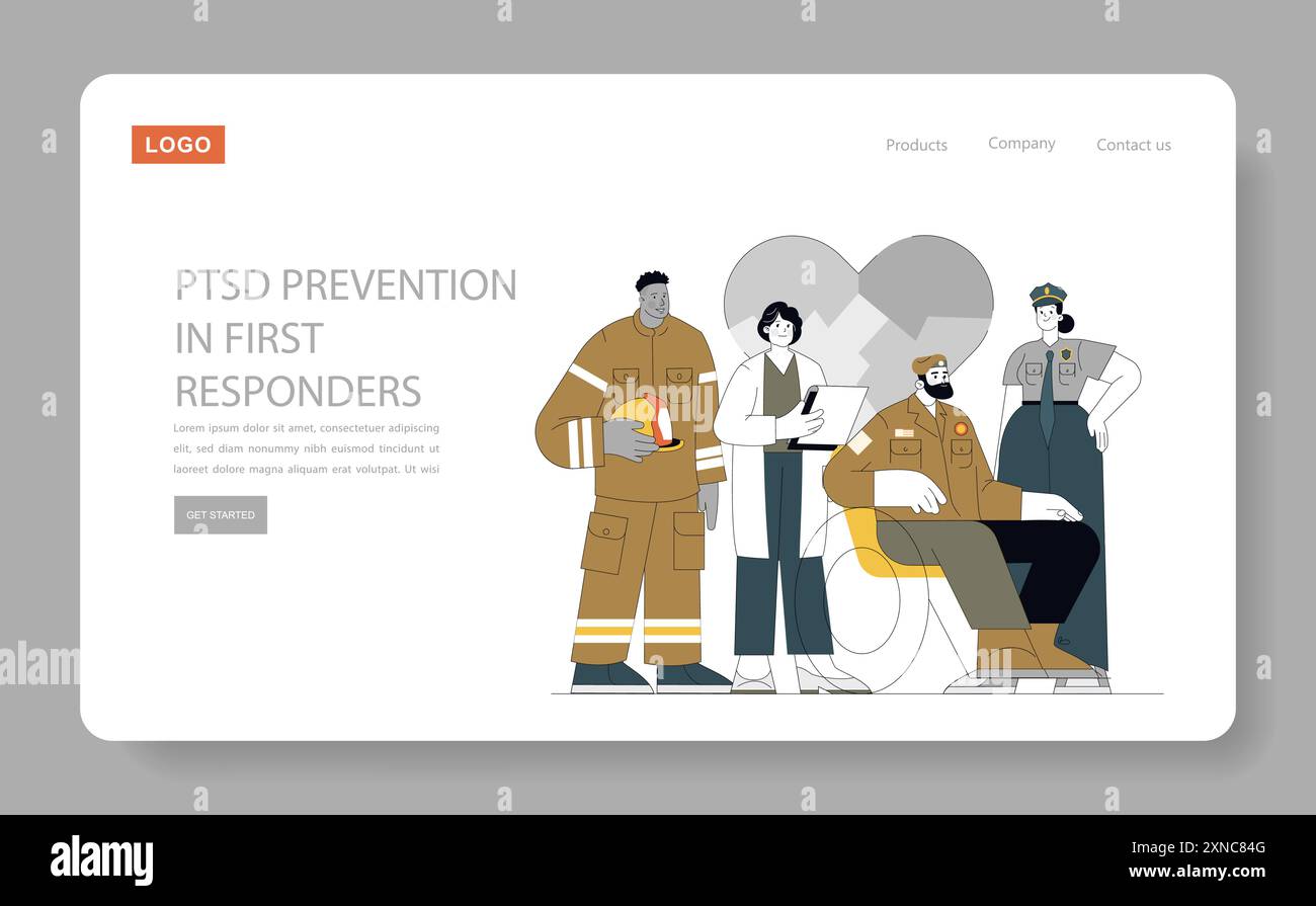 PTSD prevention concept for first responders. Diverse emergency ...