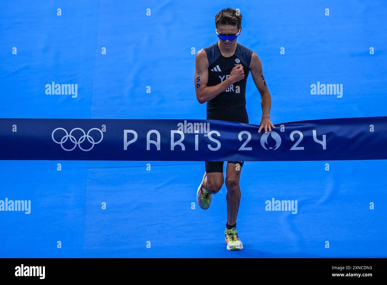Paris, France. 31st July, 2024. Great Britain's Alex Yee crosses the ...