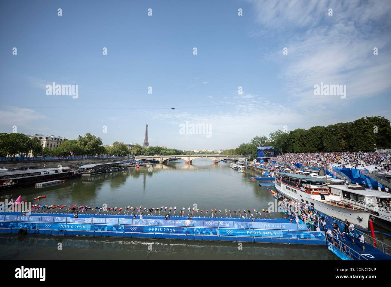 Paris, France. 31st July, 2024. General View with Eiffel Tower during ...