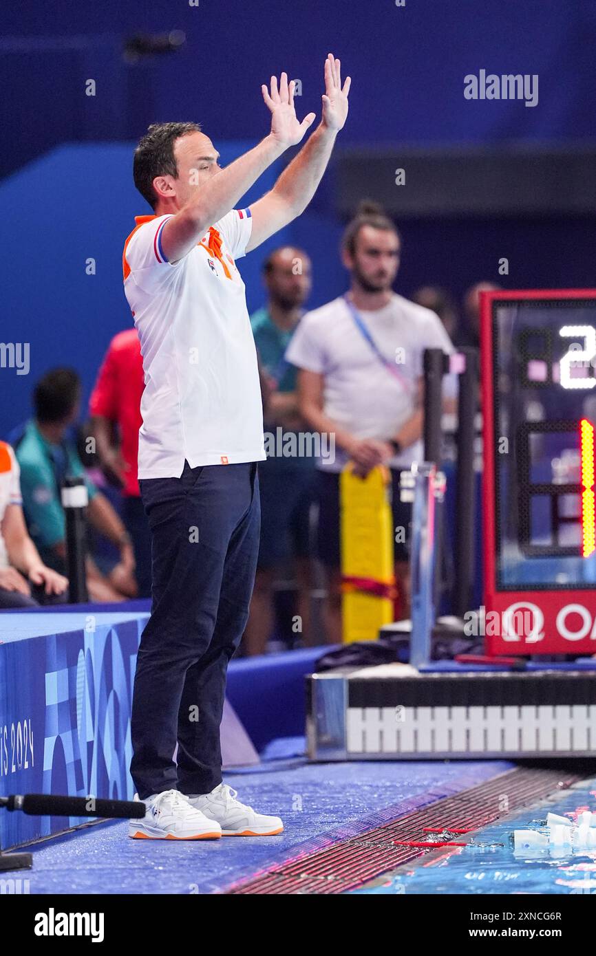 PARIS, FRANCE - JULY 31: Head Coach Eva Gre Doudesis of the Netherlands ...