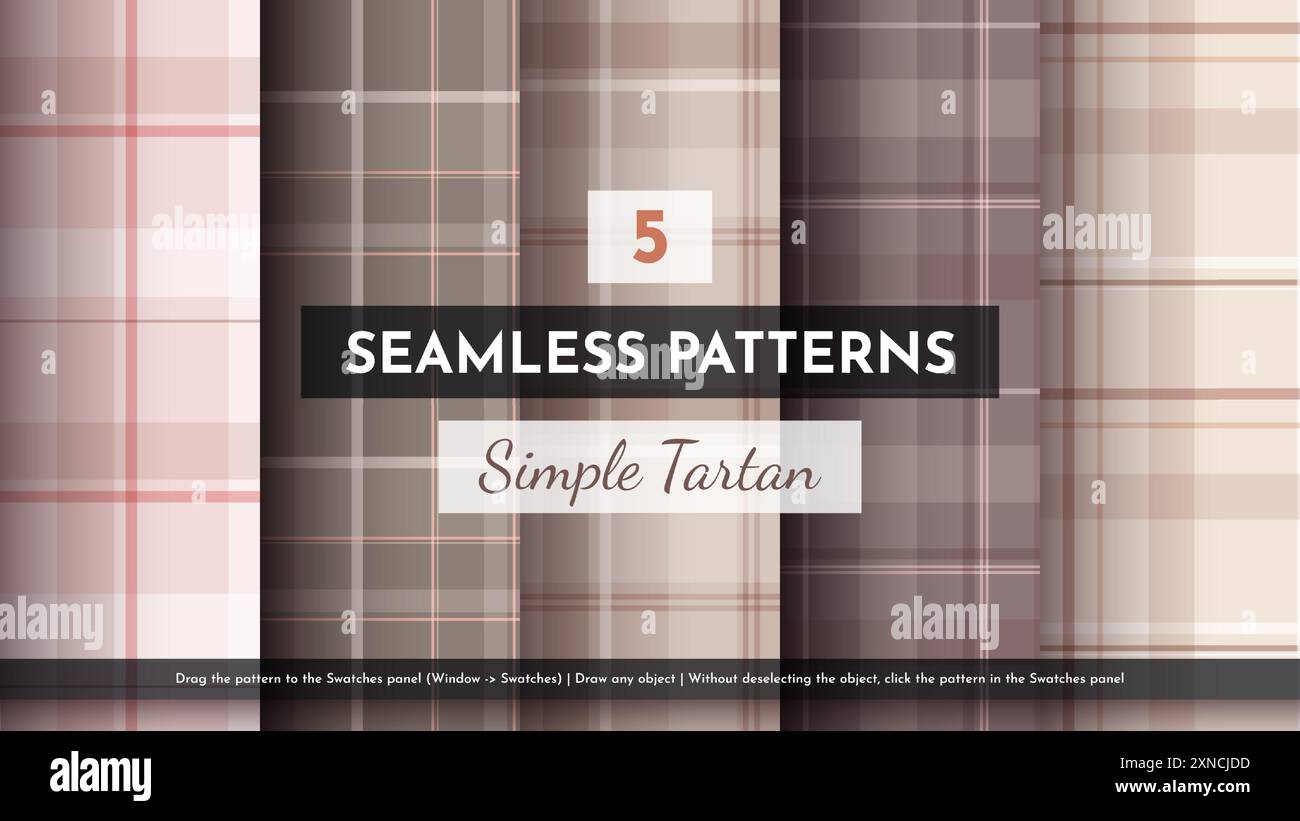 10 Seamless Simple Tartan Patterns Stock Vector Image & Art - Alamy