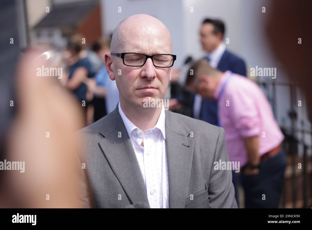 Patrick Hurley, the Labour MP for Southport speaking to the media near ...