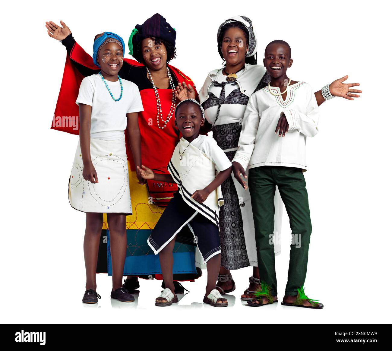 African family, style and kids portrait in studio, proud heritage and ...