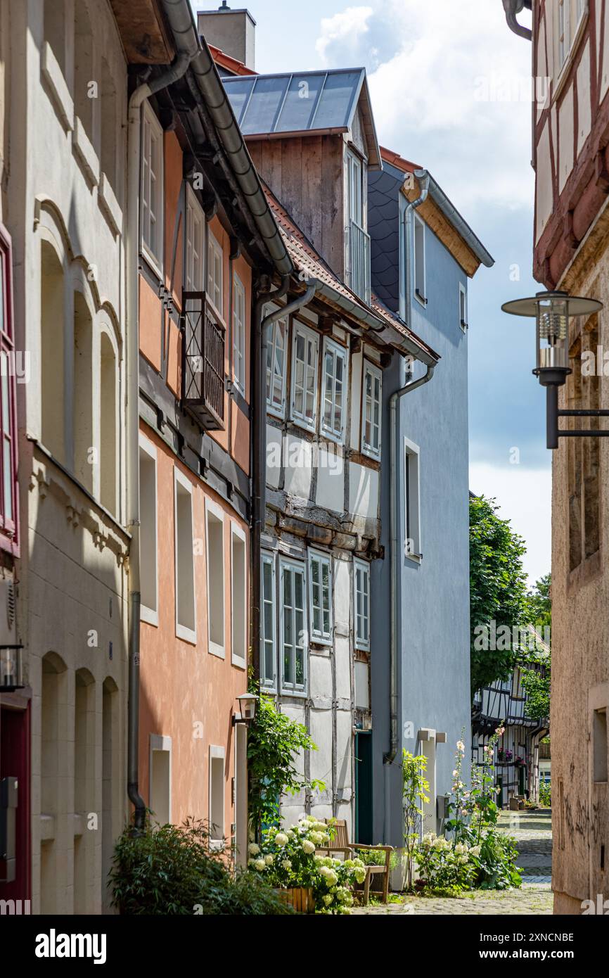 scenic old half timbered houses of poor people in the historic ...