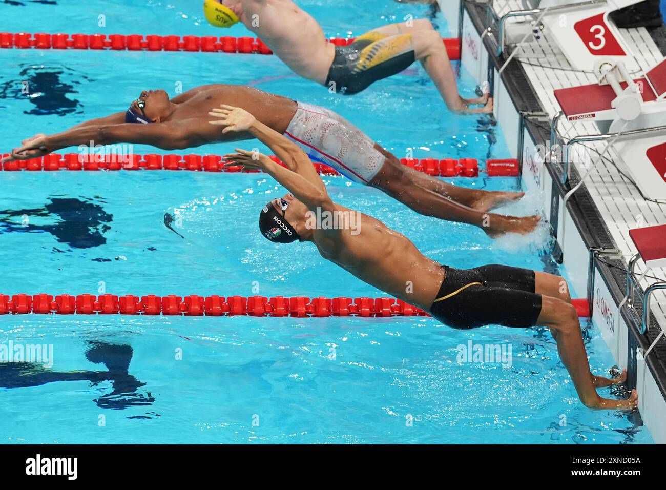 Parigi, France. 31st July, 2024. Thomas Ceccon from Italy at 2024 ...