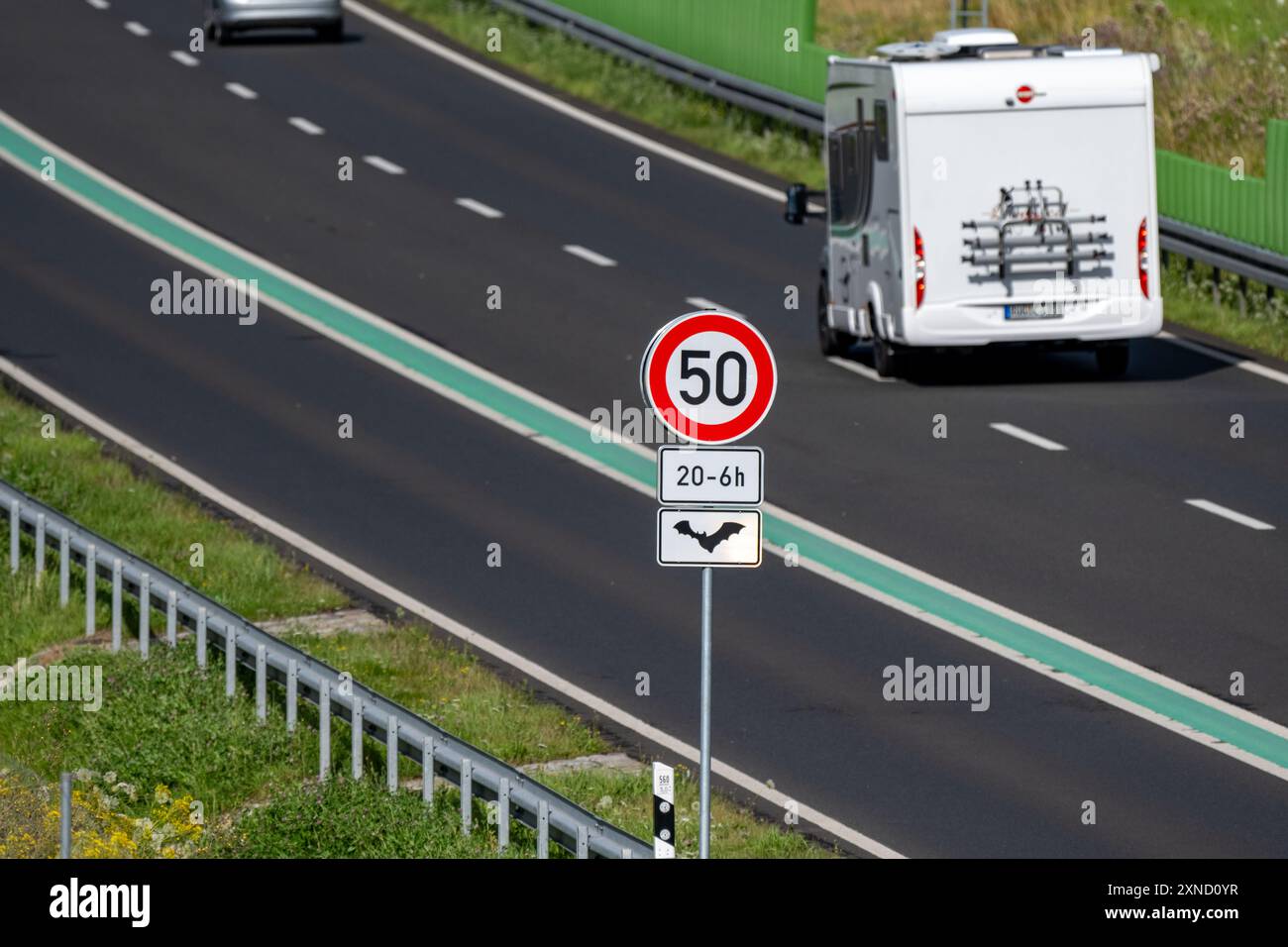 Bergen, Germany. 22nd July, 2024. Traffic signs warn of the flight of ...