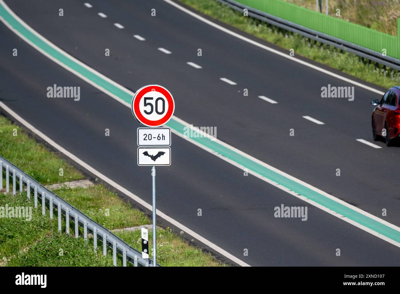 Bergen, Germany. 22nd July, 2024. Traffic signs warn of the flight of ...