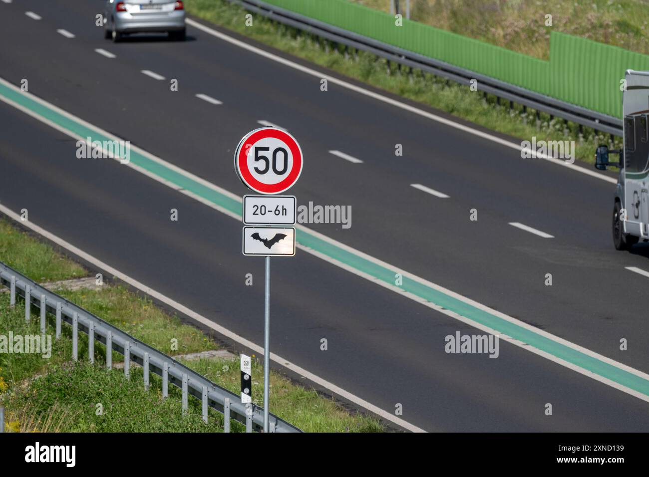 Bergen, Germany. 22nd July, 2024. Traffic signs warn of the flight of ...