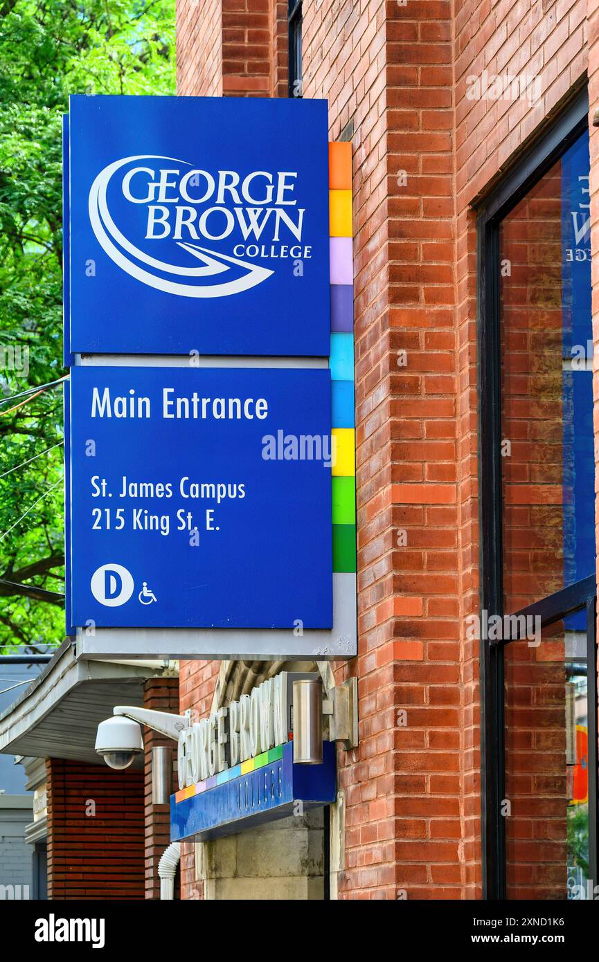 Toronto, Canada - July 30, 2024: Entrance sign of George Brown College ...