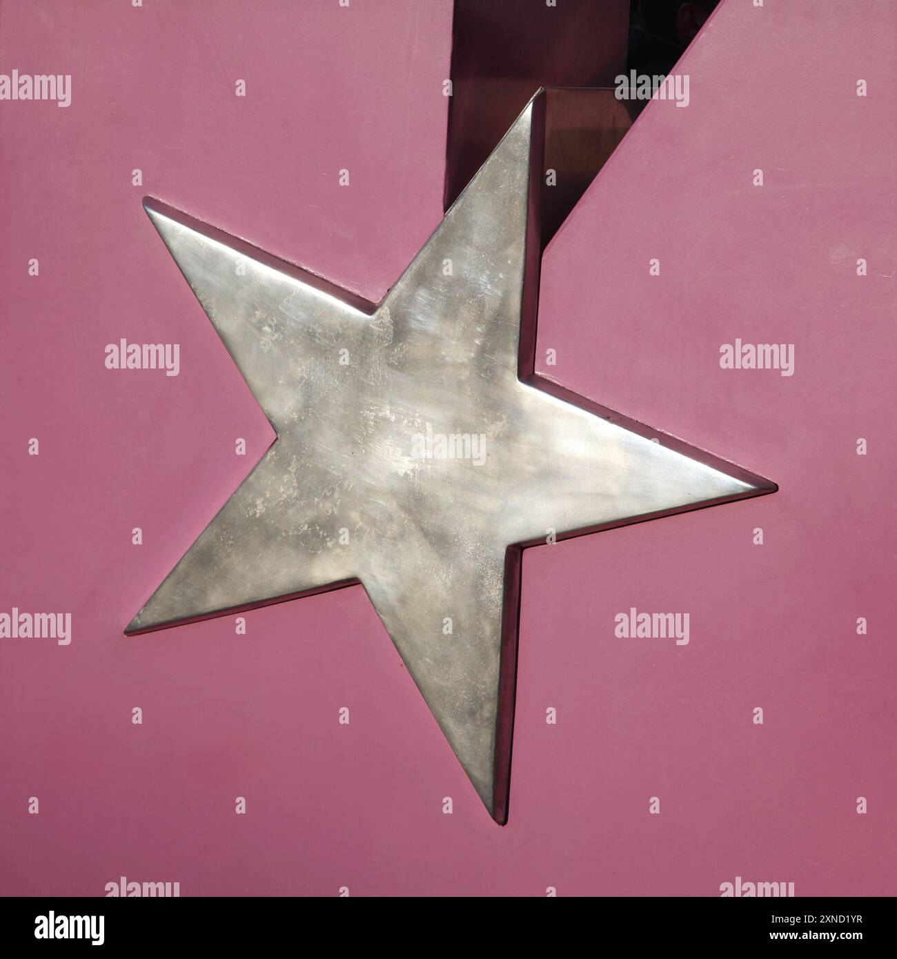 Goden 3d Pentagram Star Sign at Purple Background Stock Photo - Alamy