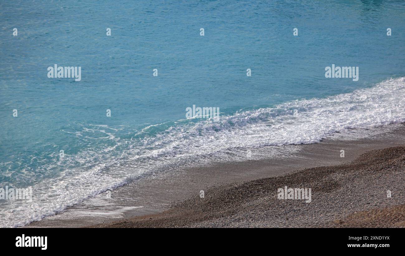 Mediterranean Sea Waterfront Beach in Nice France Cold Winter Day Stock ...
