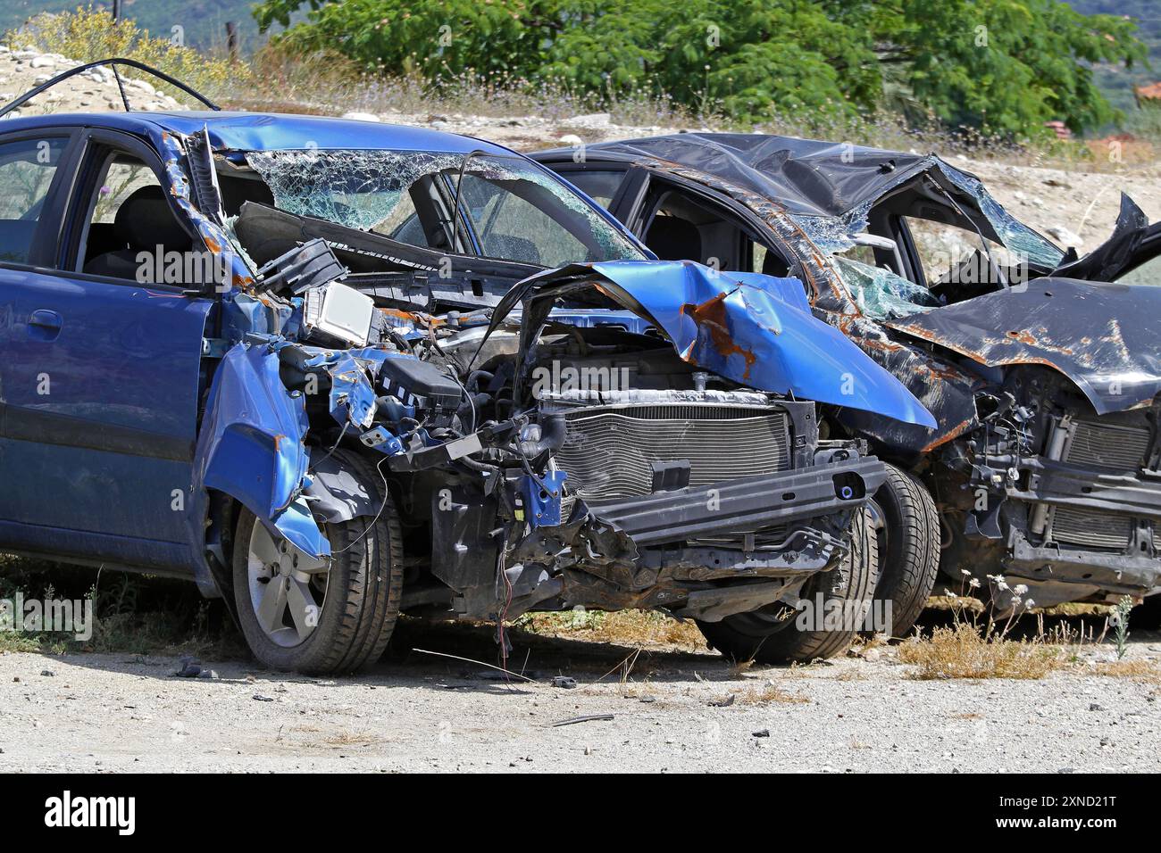 Multiple Vehicle Collision in High Speed Traffic Accident Damage Stock ...