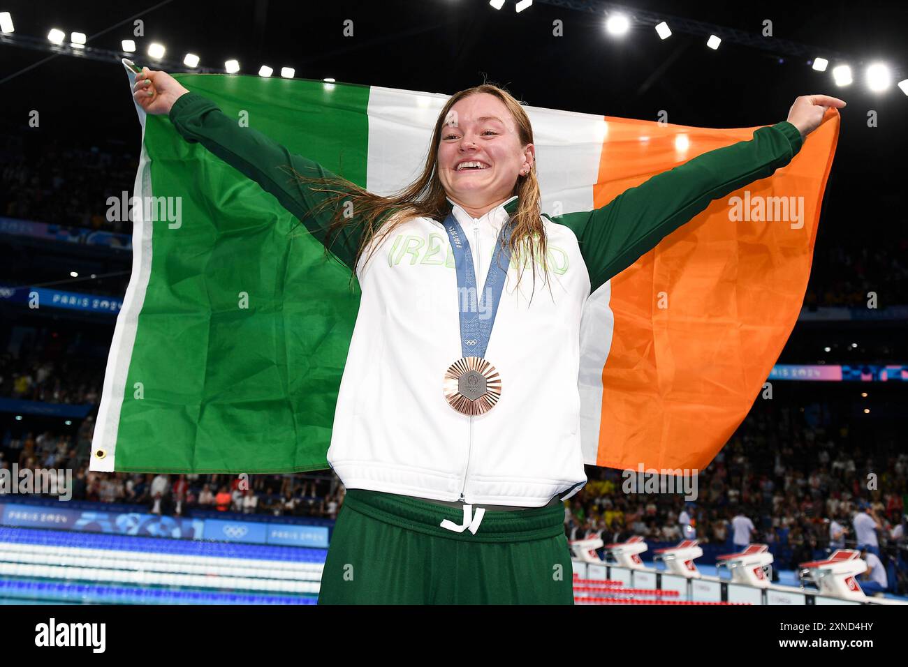 Mona McSharry of Ireland celebrates after the medal ceremony of the ...