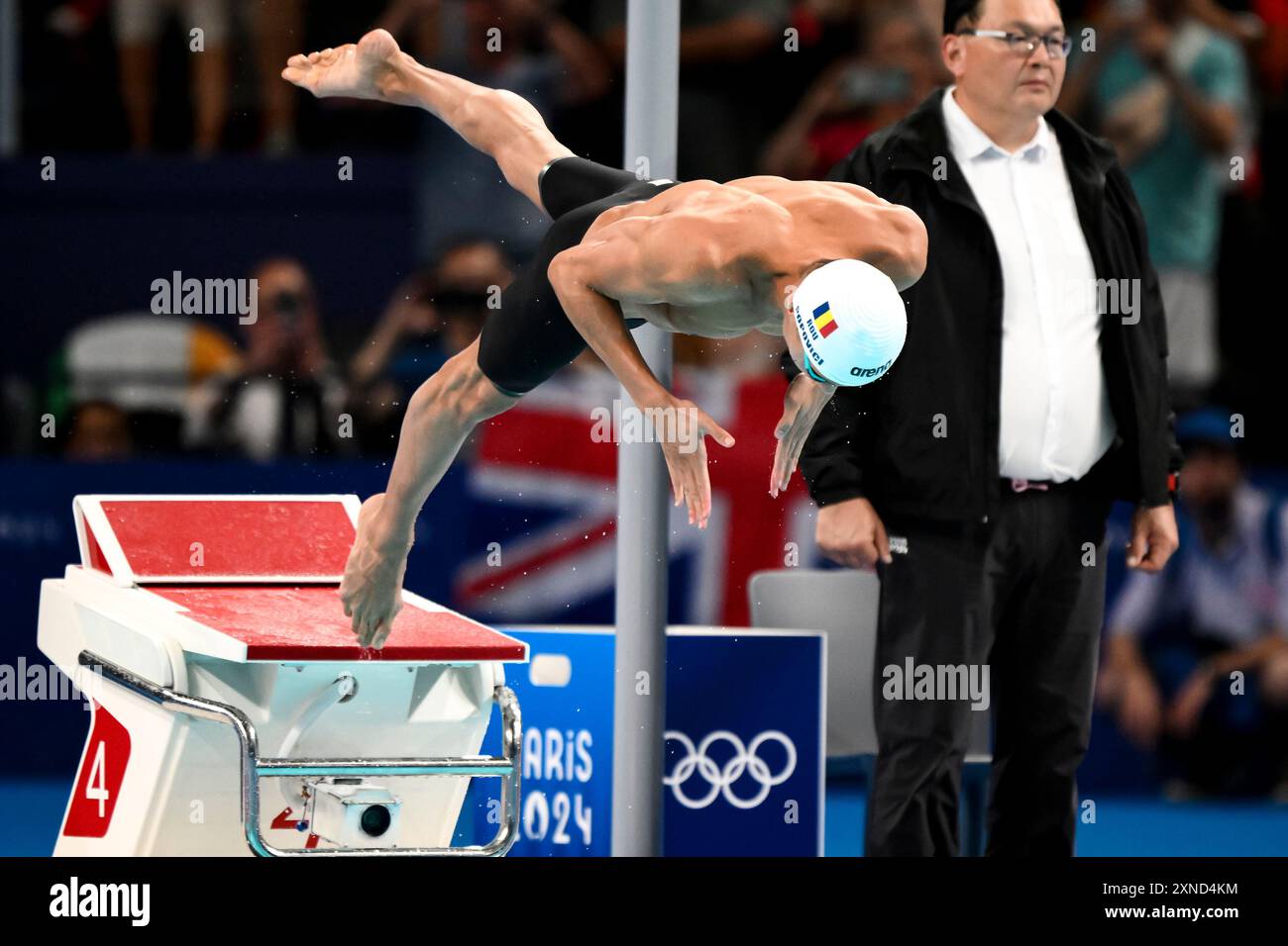 David Popovici of Romania competes in the 200m Freestyle Men Final ...
