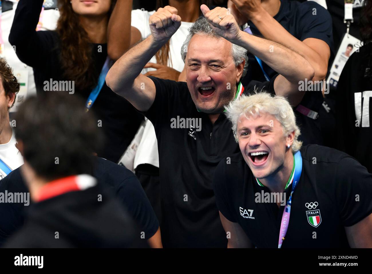 Italian swimming federation president Paolo Barelli and Nicolo ...