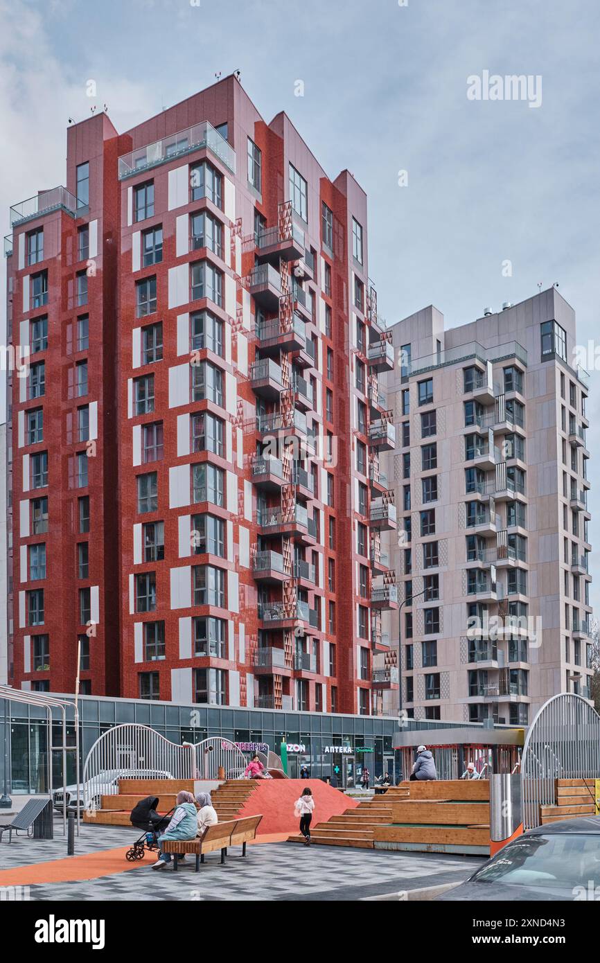 Moscow, Russia - April 14, 2024: New buildings of modern business class ...