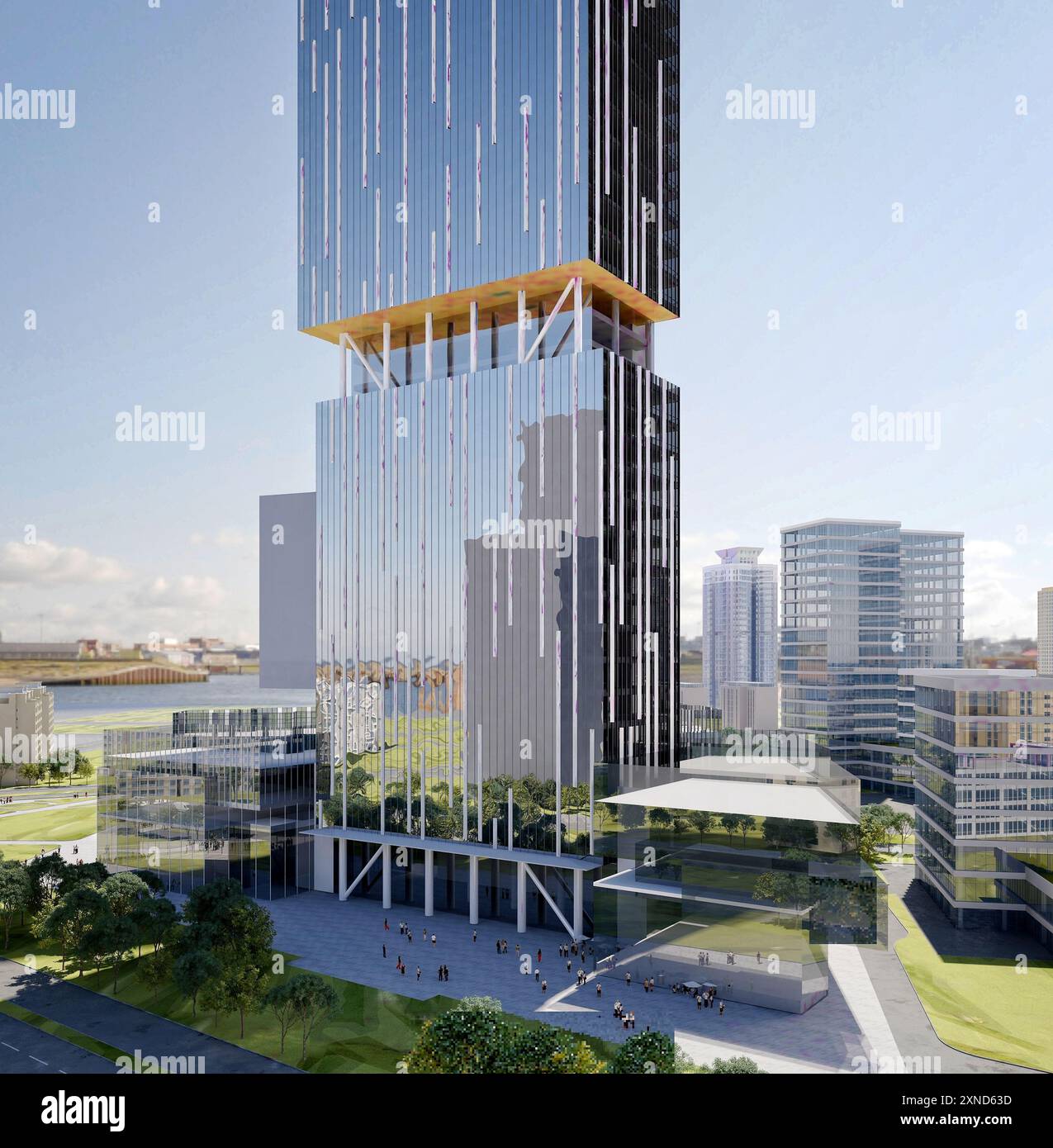 3d render of modern buildings exterior view Stock Photo - Alamy