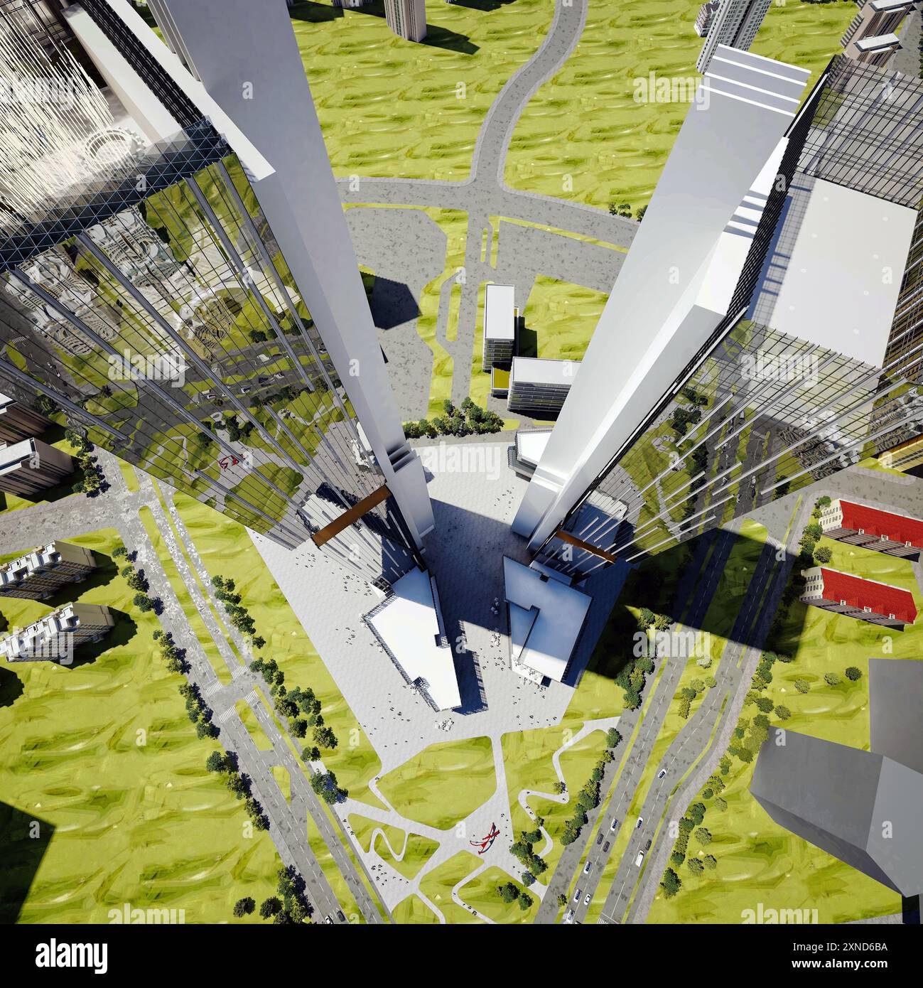 3d rendering street modern buildings hi-res stock photography and ...