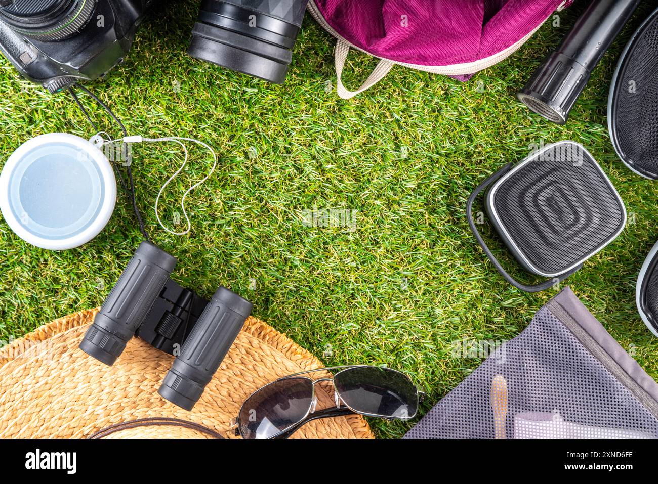 Camping checklist with various camp equipment. List of things for ...