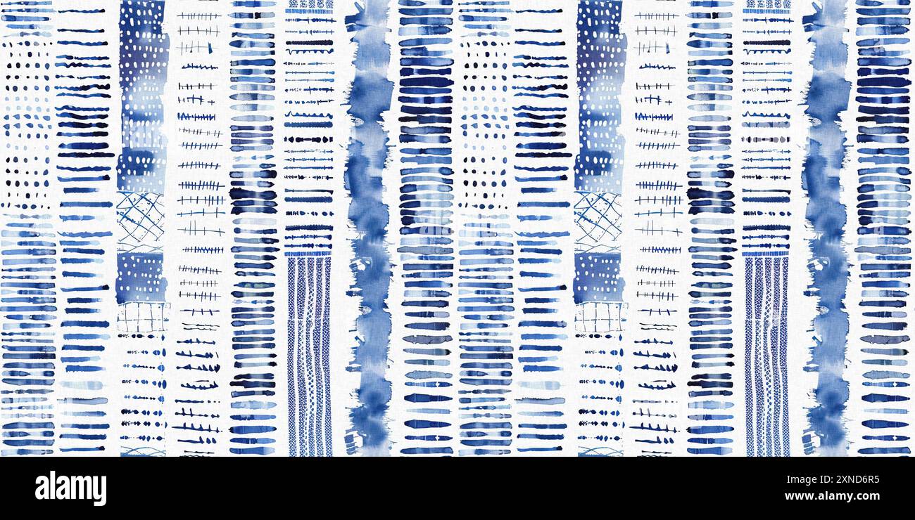 Modern blue white irregular beach stripe border for summer doodle ...