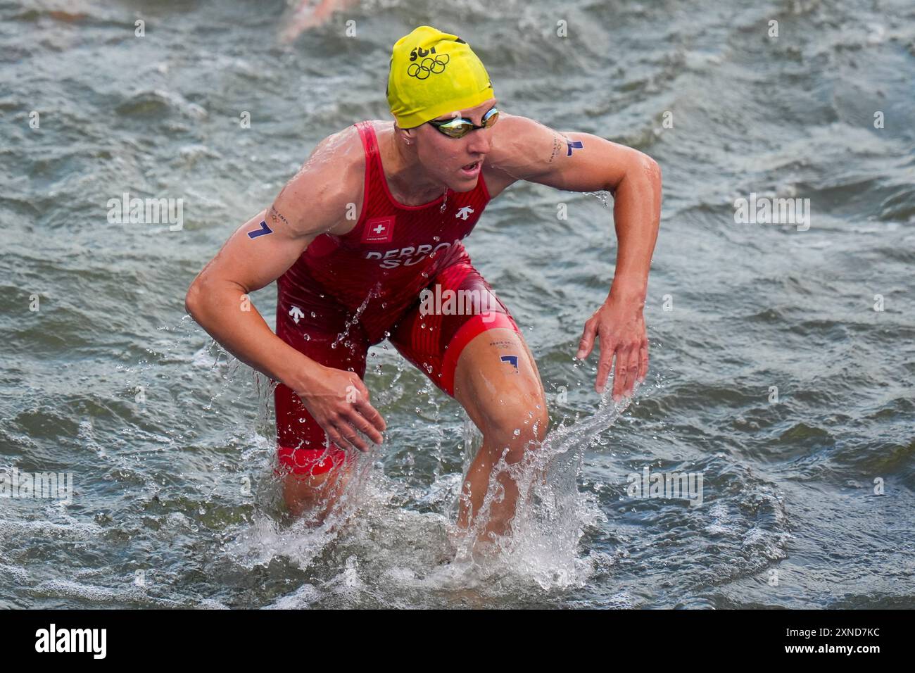 Paris, France. 31st July, 2024. Julie Derron of Team Switzerland exits ...