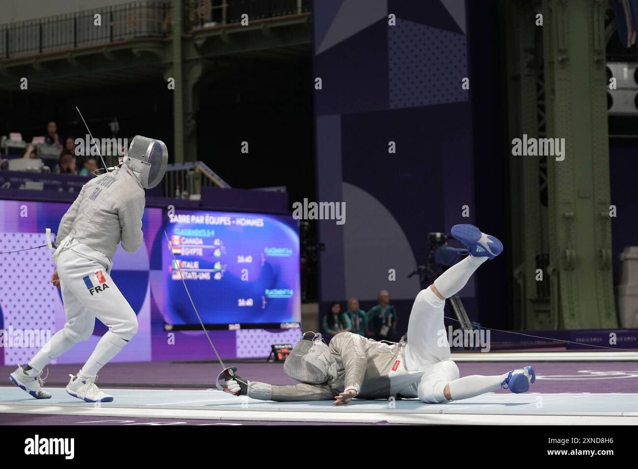 France's Bolade Apithy, left, competes with South Korea's Gu Bongil in ...