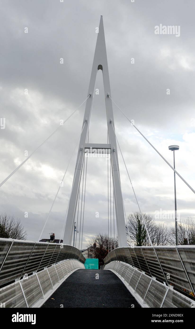 Greystone Footbridge in Huyton. Merseyside.Crossing over the M62 ...