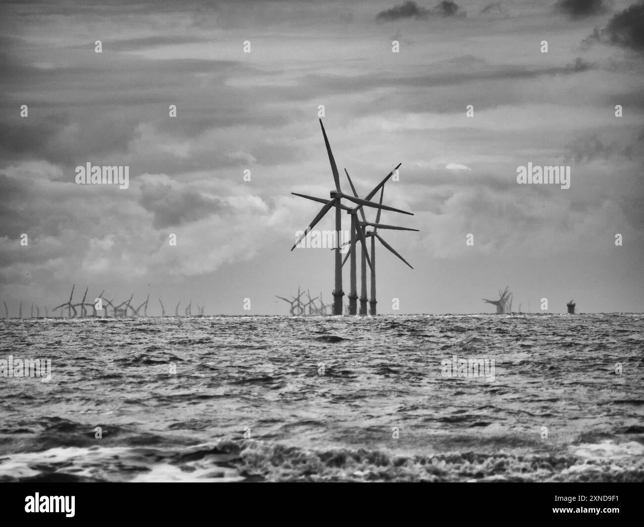 Burbo Bank Wind Farm in the River Mersey Stock Photo - Alamy