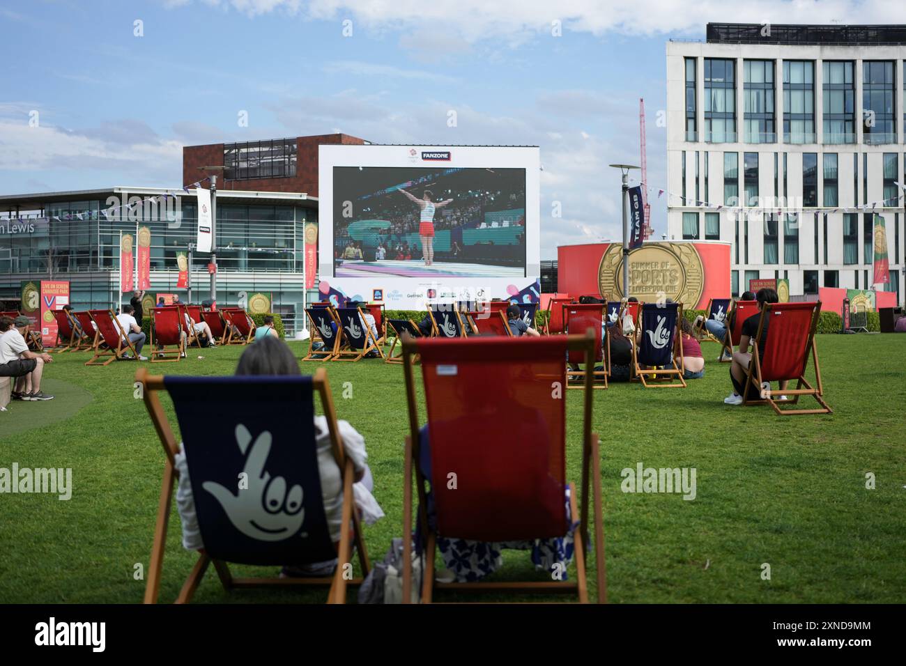 .Watching the Olympics on a Giant screen at Chavasse Park - Liverpool ...