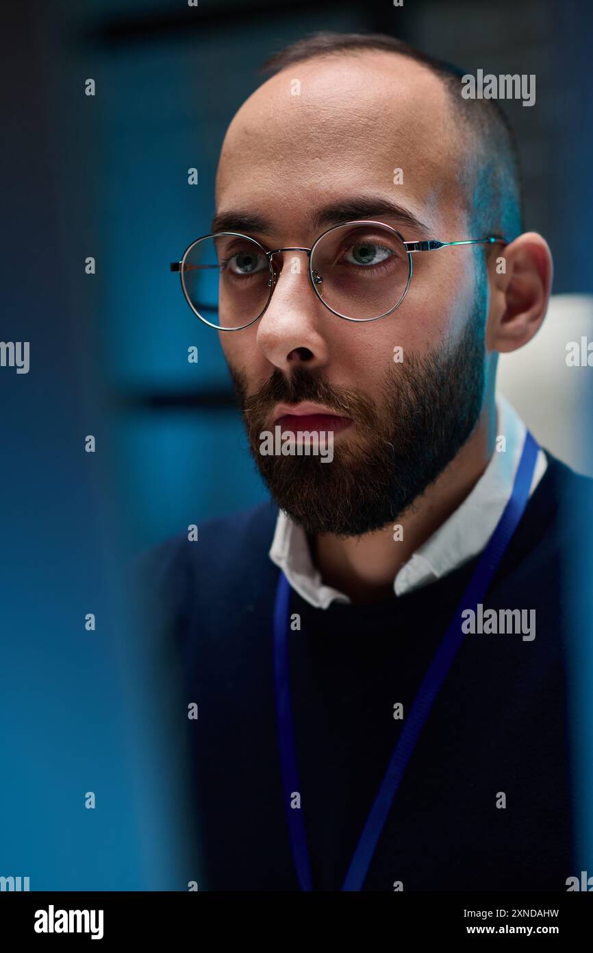 Man screen light closeup portrait hi-res stock photography and images ...
